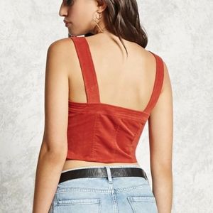 Forever 21 | Tops | Rust Colored Corduroy Zipfront Crop Top Nwot | Poshmark